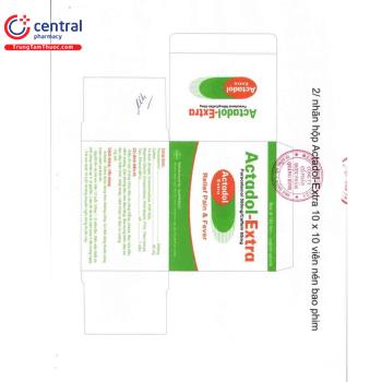 Thuốc Actadol-Extra (10 Vỉ x 10 Viên) giúp hạ sốt, giảm đau vừa, nhẹ