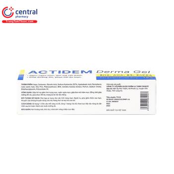 Actidem Derma Gel: Công thức chuyên khoa giúp giảm mụn, ngừa thâm