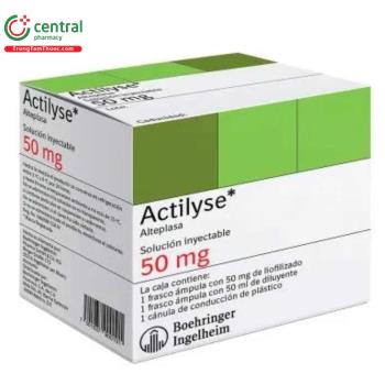 Thuốc Actilyse 50mg trị các bệnh lý do cục máu đông, phòng đau tim