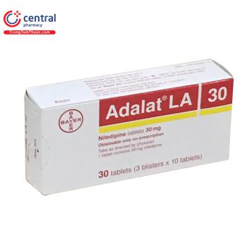 Thuốc Adalat LA 30mg: Thuốc điều trị tăng huyết áp và đau thắt ngực