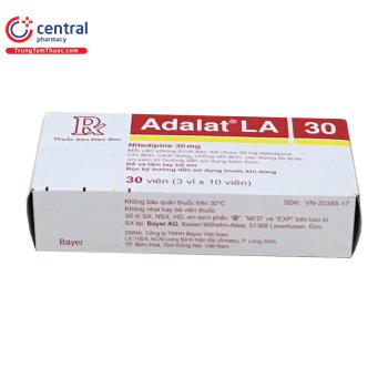 Thuốc Adalat LA 30mg: Thuốc điều trị tăng huyết áp và đau thắt ngực