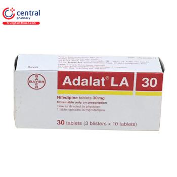 Thuốc Adalat LA 30mg: Thuốc điều trị tăng huyết áp và đau thắt ngực