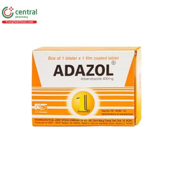 Thuốc Adazol 400mg điều trị tình trạng nhiễm ký sinh trùng đường ruột