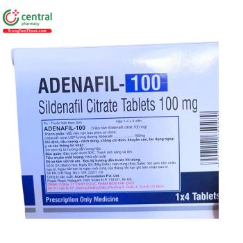 Thuốc ADENAFIL-100 Điều trị rối loạn cương dương hiệu quả ở nam giới