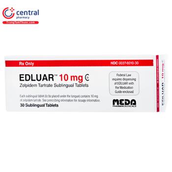 [CHÍNH HÃNG] Thuốc an thần gây ngủ Edluar 10mg: tác dụng, liều dùng
