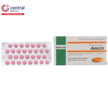 [CHÍNH HÃNG]Thuốc Aescin 20mg : Điều trị giãn tĩnh mạch