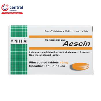 [CHÍNH HÃNG] Thuốc Aescin 40mg - điều trị giãn tĩnh mạch chân