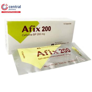 Thuốc Afix 200 điều trị nhiễm khuẩn hô hấp : liều dùng, cách dùng