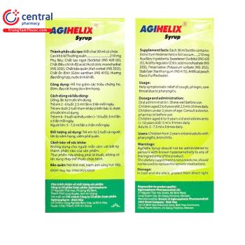 Thuốc Agihelix Syrup - Giúp giảm ho và giảm đau họng hiệu quả