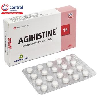 Thuốc Agihistine 16 điều trị chóng mặt, ù tai, suy giảm thính lực