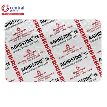 Thuốc Agihistine 16 điều trị chóng mặt, ù tai, suy giảm thính lực