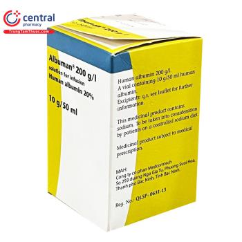 [CHÍNH HÃNG] Thuốc Albuman 200g/l giúp ổn định tuần hoàn máu