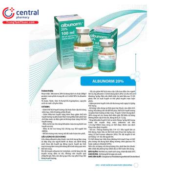 [CHÍNH HÃNG] Thuốc Albunorm 20% 100ml điều trị giảm Albumin huyết