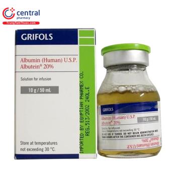 [CHÍNH HÃNG] Thuốc Albutein 20% 50ml: dịch truyền điều trị sốc