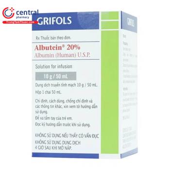 [CHÍNH HÃNG] Thuốc Albutein 20% 50ml: dịch truyền điều trị sốc