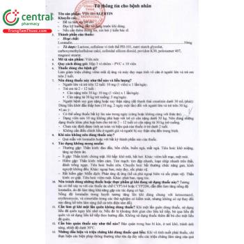 Thuốc Alertin 10mg -Điều trị viêm mũi dị ứng, nổi mề đay vô căn, ngứa
