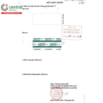 Thuốc Alertin 10mg -Điều trị viêm mũi dị ứng, nổi mề đay vô căn, ngứa