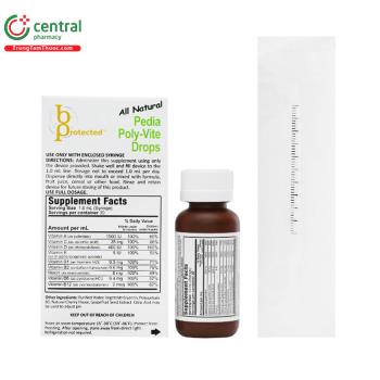 Thuốc All Natural Pedia Poly-Vite Drops 30ml - Tăng cường đề kháng