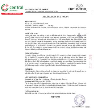 Thuốc Allercrom Eye Drops trị triệu chứng rối loạn của mắt do dị ứng