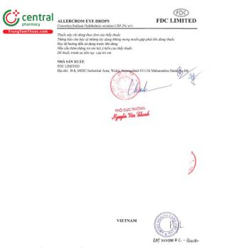 Thuốc Allercrom Eye Drops trị triệu chứng rối loạn của mắt do dị ứng