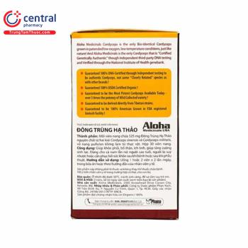 Đông Trùng Hạ Thảo Aloha Pure Cordyceps 90 viên - giúp bạn sống khỏe
