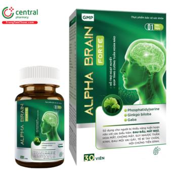 Thuốc Alpha Brain Forte tăng cường tuần hoàn não, hỗ trợ hoạt huyết