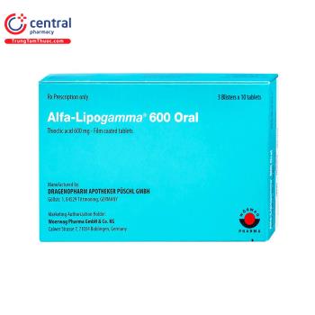 [CHÍNH HÃNG] Thuốc Alfa-Lipogamma 600mg Oral trị đa dây thần kinh