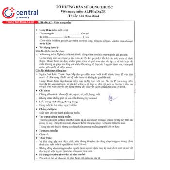 [CHÍNH HÃNG] Thuốc Alphadaze - Giảm hiện tượng viêm, phù nề