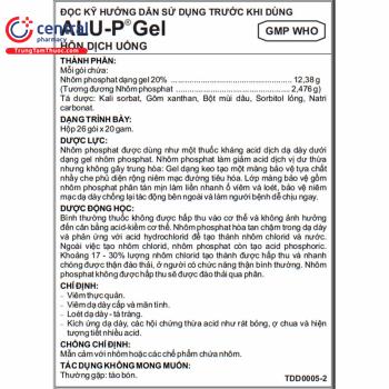 Thuốc Alu-P Gel điều trị loét dạ dày-tá tràng, viêm thực quản