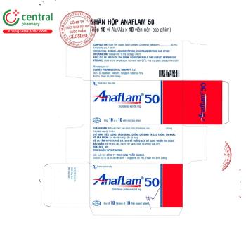 Thuốc Anaflam 50 Glomed (Diclofenac) giảm đau và kháng viêm