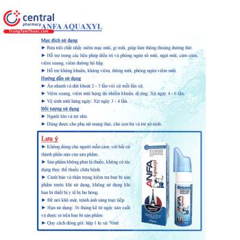 [ CHÍNH HÃNG] Dung dịch xịt mũi Anfa Aquaxyl hỗ trợ giảm ngạt mũi