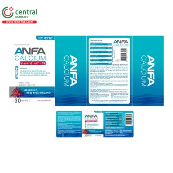 Thuốc Anfa Calcium bổ sung canxi, vitamin K2, D3 giúp xương chắc khỏe