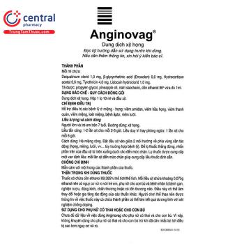 Thuốc xịt họng Anginovag 10ml: tác dụng và cách dùng