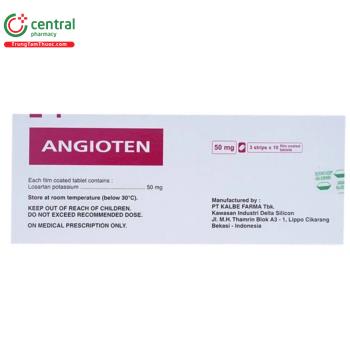 Thuốc Angioten 50mg - Điều trị tăng huyết áp, bệnh thận do tiểu đường