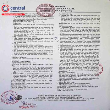 Thuốc Antanazol: công dụng, cách dùng hiệu quả, giá bán