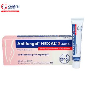 [CHÍNH HÃNG] Thuốc đặt phụ khoa Antifungol Hexal 3 Kombi