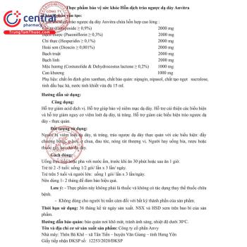 [CHÍNH HÃNG] Hỗn dịch trào ngược dạ dày Anvitra xanh