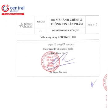 [CHÍNH HÃNG] Thuốc Apicozol 100 - điều trị nấm hiệu quả