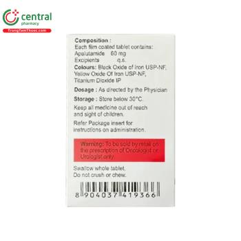 Thuốc Apnat 60mg Apalutamide Tablets điều trị ung thư tuyến tiền liệt