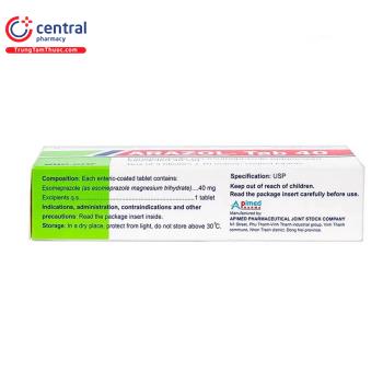 [CHÍNH HÃNG] Thuốc Arazol-Tab 40 giảm acid và trào ngược dạ dày