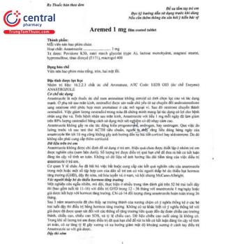 Thuốc Aremed 1mg Film Coated Tablet - Điều trị ung thư vú hiệu quả