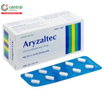 Thuốc Aryzaltec 10mg (Vỉ) Điều trị viêm mũi dị ứng, mày đay mạn tính
