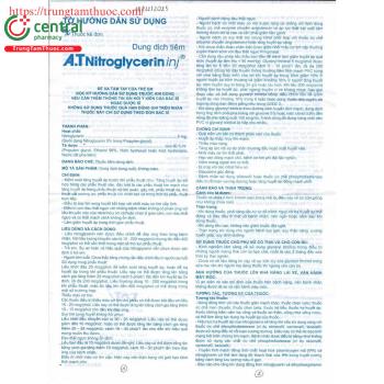 Thuốc A.T Nitroglycerin inj 5mg/5ml điều trị tăng huyết áp, cơn đau ...