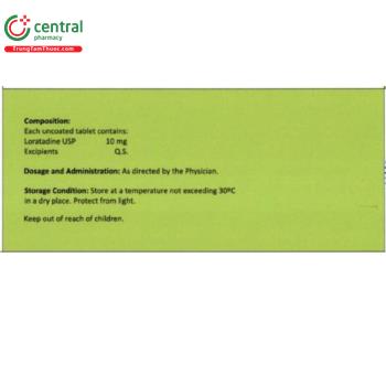 Thuốc ATADYN (Loratadin) 10mg trị viêm mũi dị ứng giá bao nhiêu?