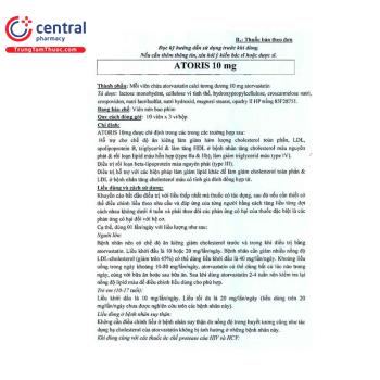 [CHÍNH HÃNG] Thuốc Atoris 10mg - Thuốc có tác dụng hạ mỡ máu
