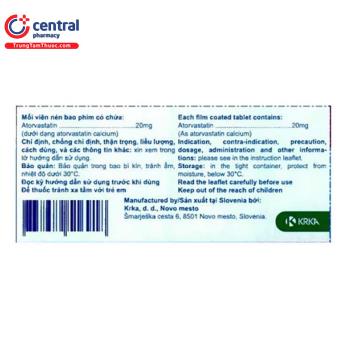 [CHÍNH HÃNG] Thuốc Atoris 20mg giảm thiểu nguy cơ mắc bệnh tim mạch