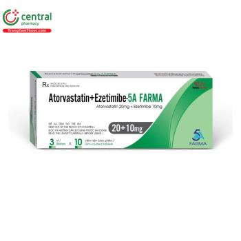 Atorvastatin + Ezetimibe - 5A Farma 20mg/10mg điều trịt tăng ...