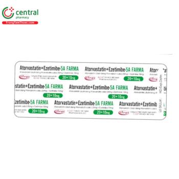 Atorvastatin + Ezetimibe - 5A Farma 20mg/10mg điều trịt tăng ...