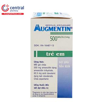 Thuốc kháng sinh Augmentin trẻ em 500mg/62,5mg cho trẻ em