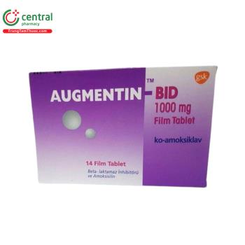 Thuốc Augmentin - BID 1000mg - kháng sinh điều trị bệnh nhiễm khuẩn